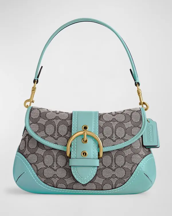 Coach Soho Signature Jacquard Shoulder Bag - B4faded Blue